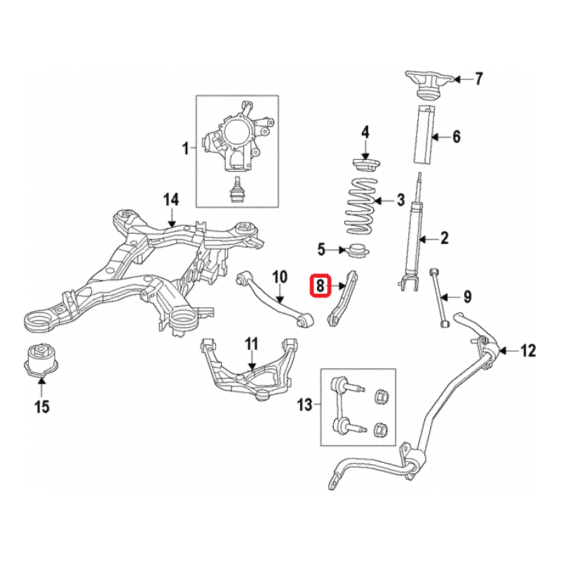 Jeep Grand Cherokee WK 11- Arka Kamber Link Kol Seti 52124820