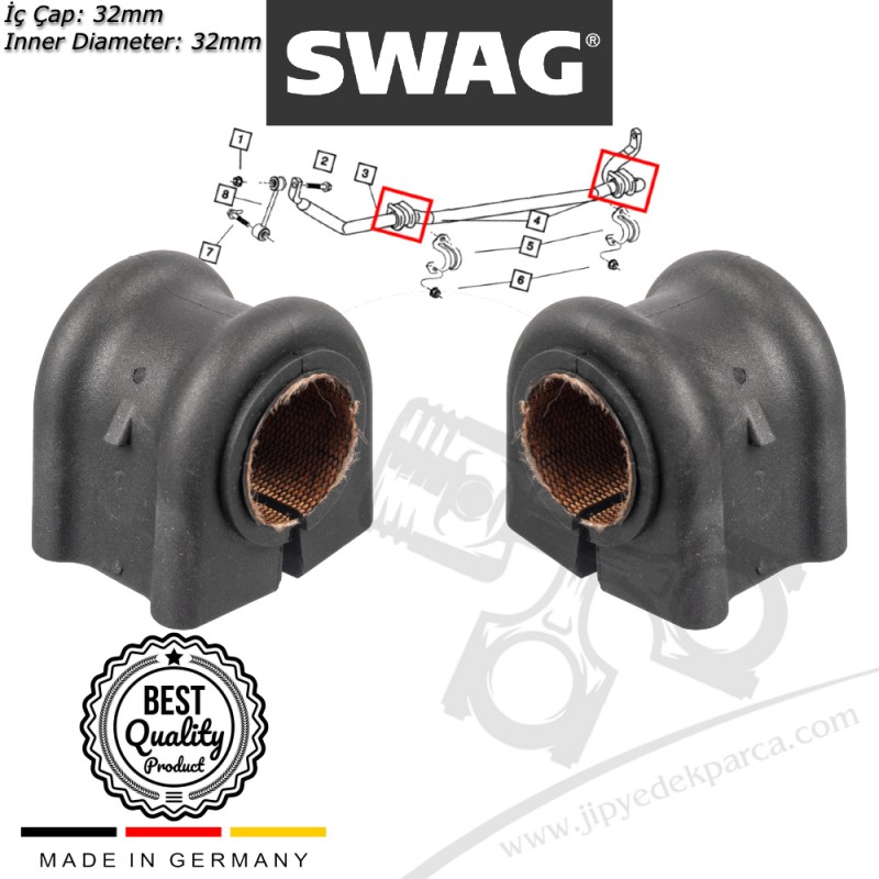 Dodge Nitro KA 2007-2011 Ön Viraj Demir Lastiği Seti 32mm