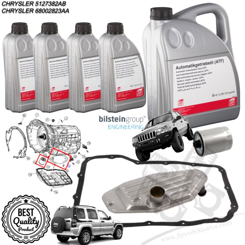 Jeep 45RFE Şanzıman Yağı Şanzıman Filtresi Seti 5013470AE 5179267AD