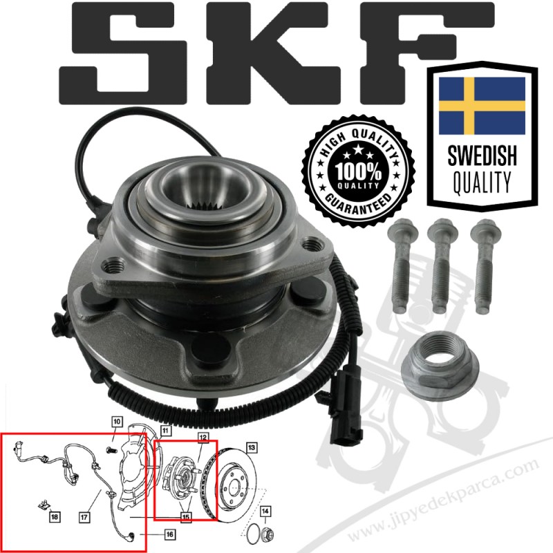 Jeep Grand Cherokee WK 5.7L 05-10 Ön Porya Rulman 52089434AE